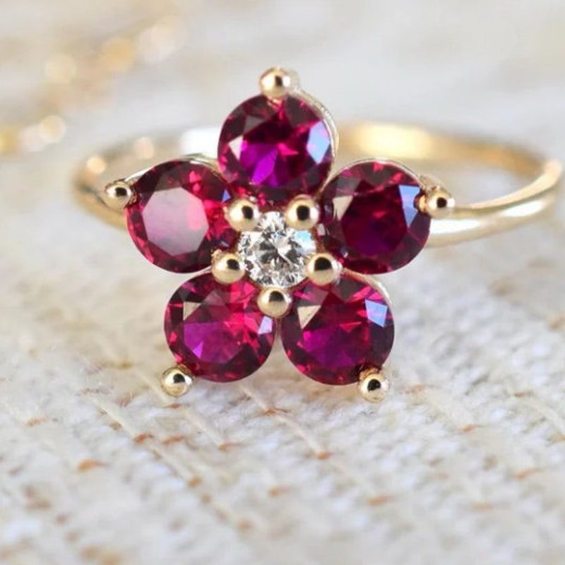 Rhodolite Ring - Etsy