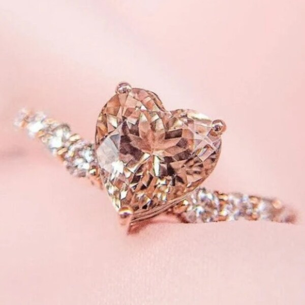 Heart Shaped Morganite Ring - Etsy