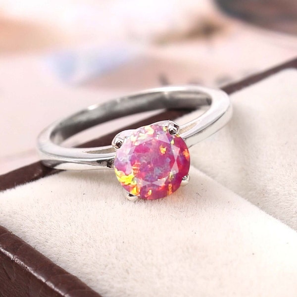 Pink Fire Opal Ring - Etsy