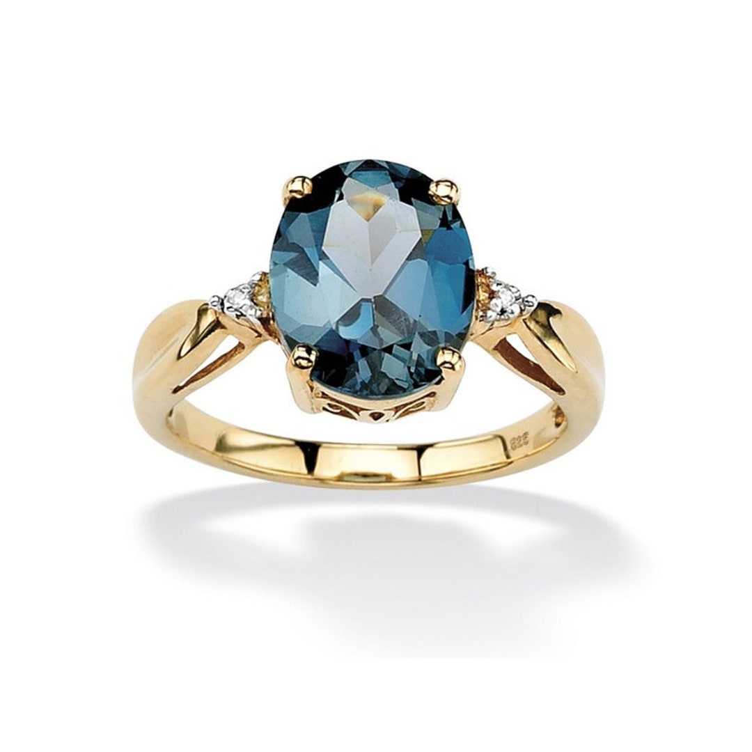 London Blue Topaz Ring Engagement Ring Personalized Jewelry Wedding ...