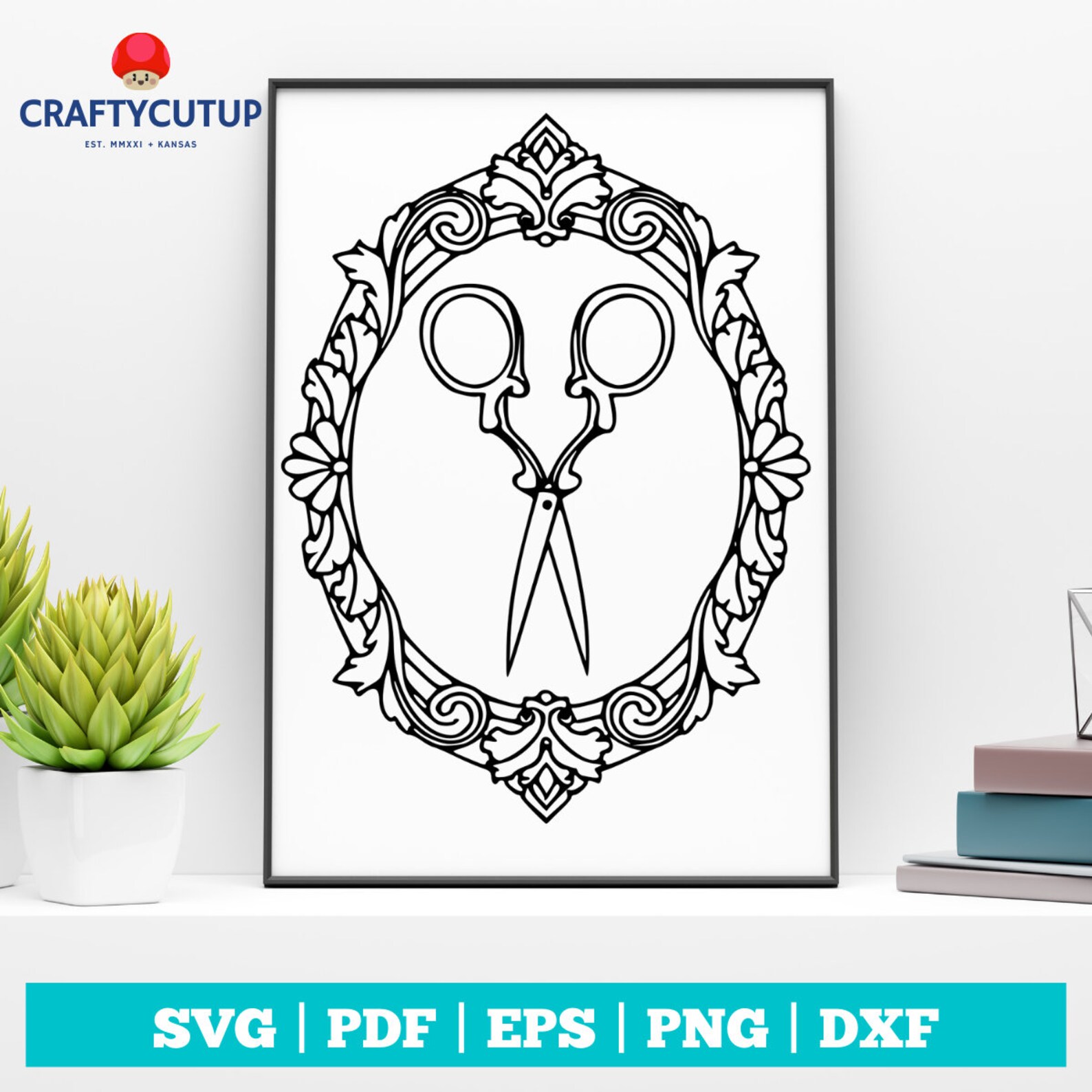 Fancy Scissors Hand Drawn SVG PDF EPS Png Dxf Vector | Etsy