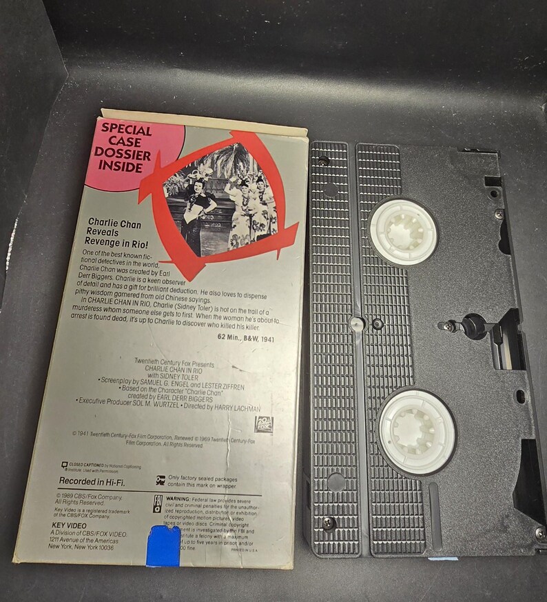 Charlie Chan in Rio (VHS, 1989) Collection Sidney Toler - Etsy