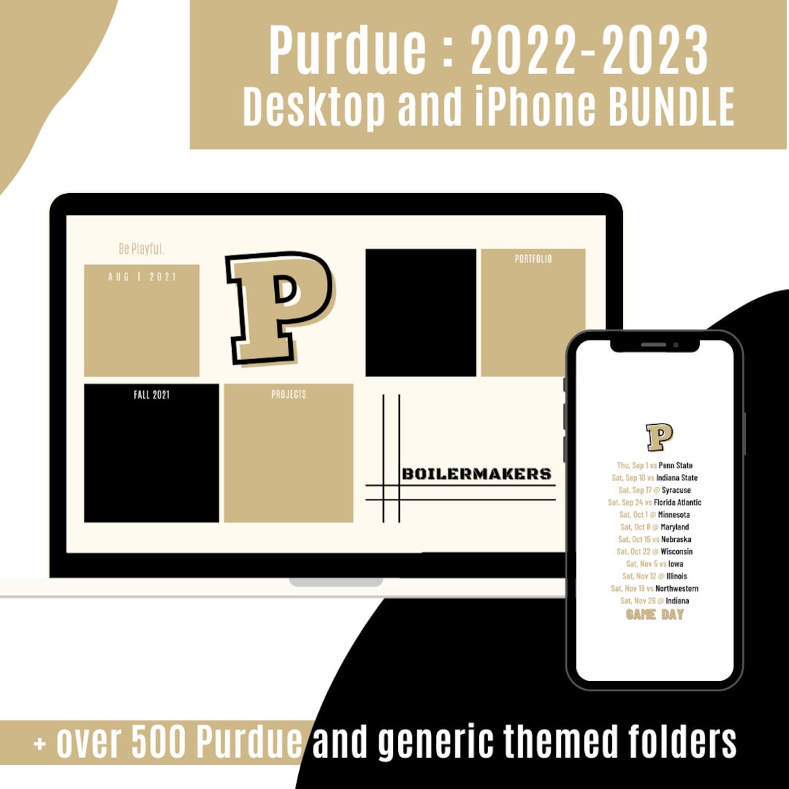 PURDUE 2022-2023 ACADEMIC Wallpaper ORGANIZER - Etsy
