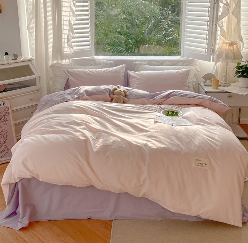 Aesthetic Room Pastel Bedding Set 100% Cotton Bedsheet Set - Etsy