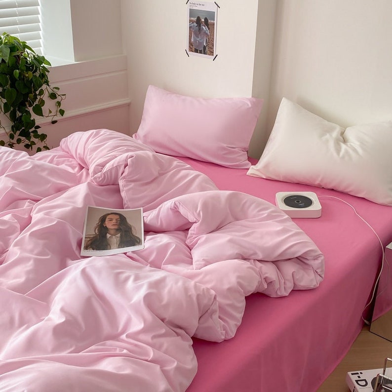 Mix Pink Bedding Set Preppy Y2k Room Decor Aesthetic Pillow - Etsy