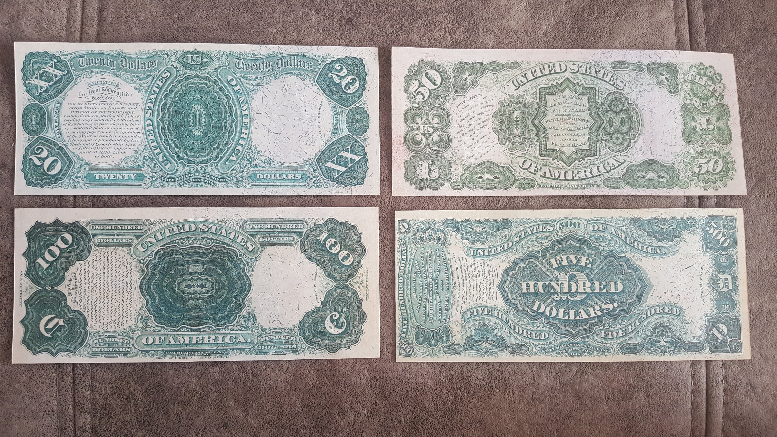 High Quality Copies With W/M USA Banknotes 1874-1878 Y. FREE SHIPPING ...
