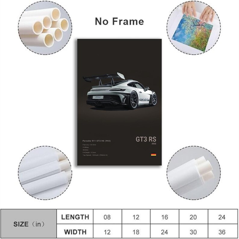 Porsche 911 GT3 RS Poster | 992 | Car Print | Hyper Car Poster | Super ...