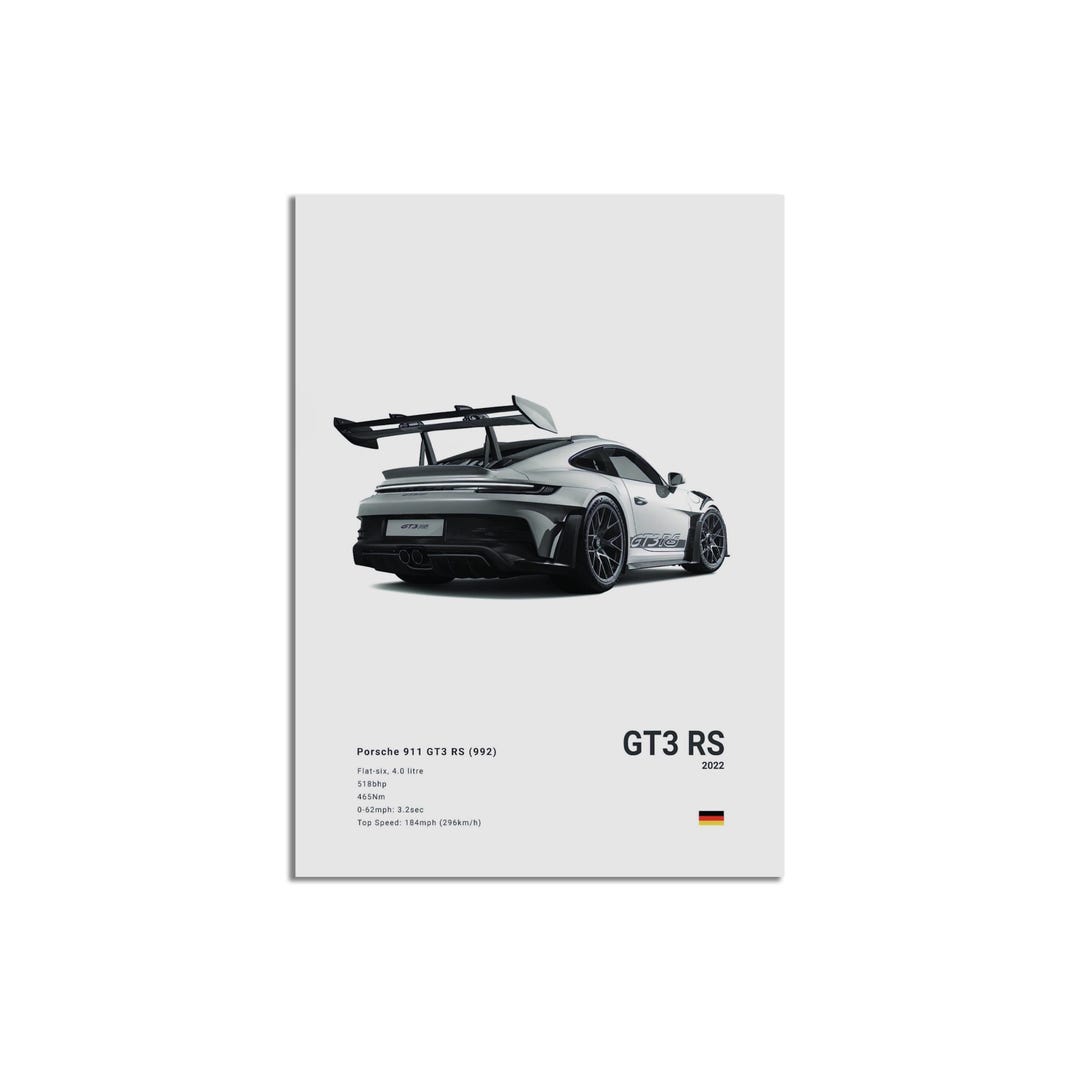 Porsche 911 GT3 RS Poster | 992 | Car Print | Hyper Car Poster | Super ...