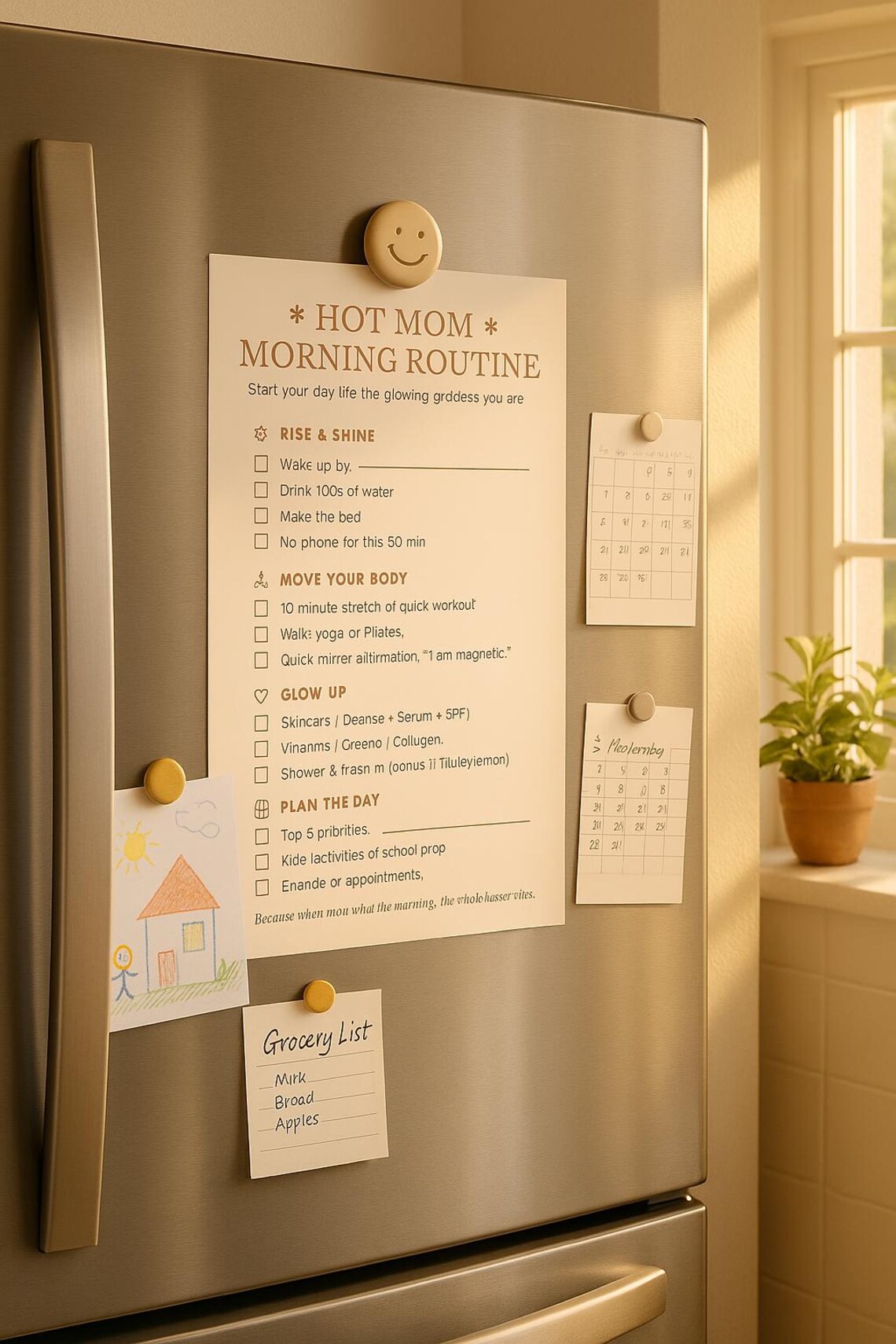 Hot Moms Checklist | Printable Daily Self-care Planner for Moms | Funny ...