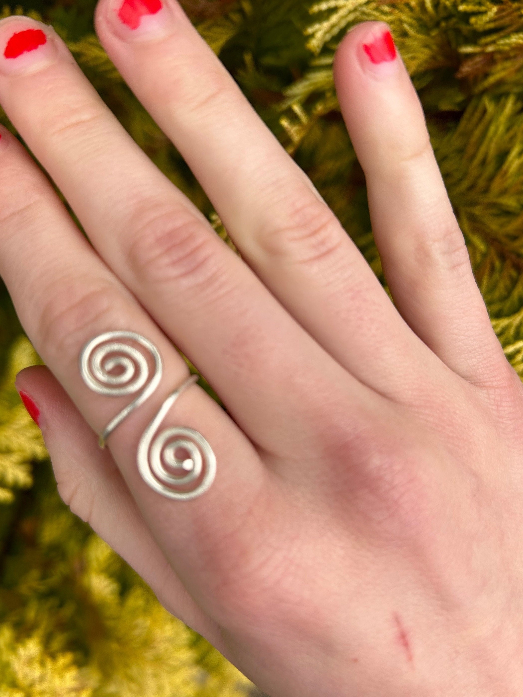Swirling Ring, Wire Rings, Adjustable Sterling Silver Dainty Ring - Etsy