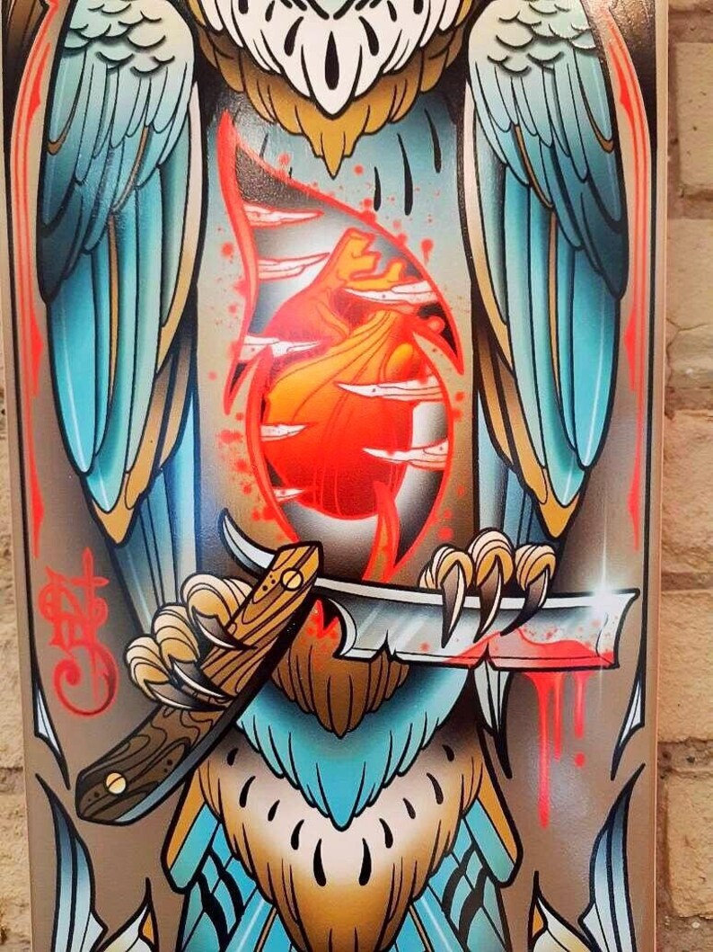 SKRBL Custom Skateboard Horned Owl - Etsy