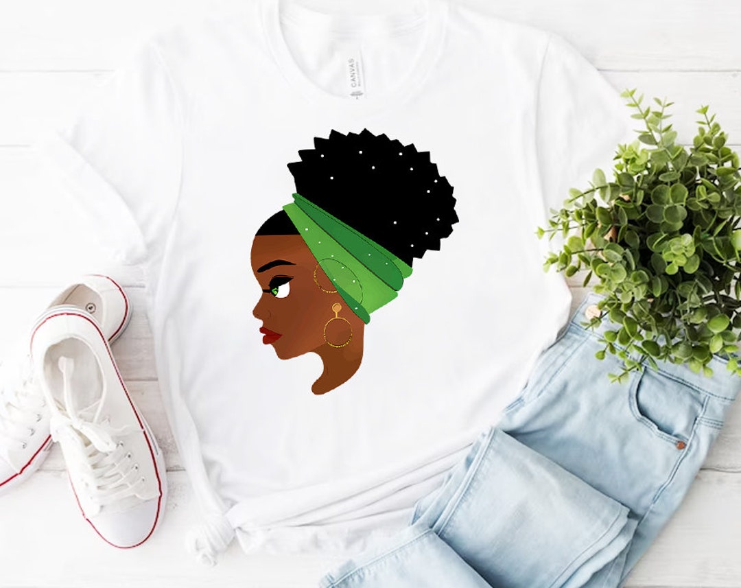 Woman Face Shirt, Afro Girl Shirt, Trendy Girl Face T-shirt, Black Lady ...