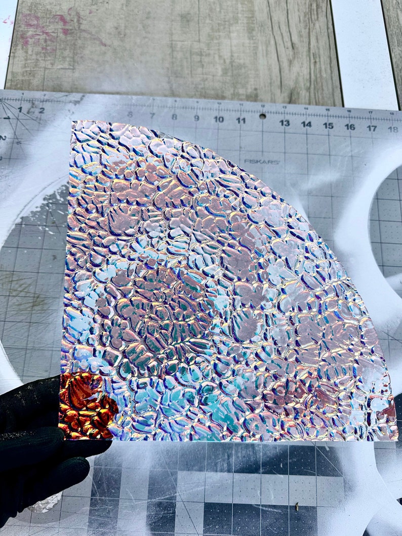 1/4 Sheet of 90coe Premium CBS Dichroic Glass on Clear Figure C With ...