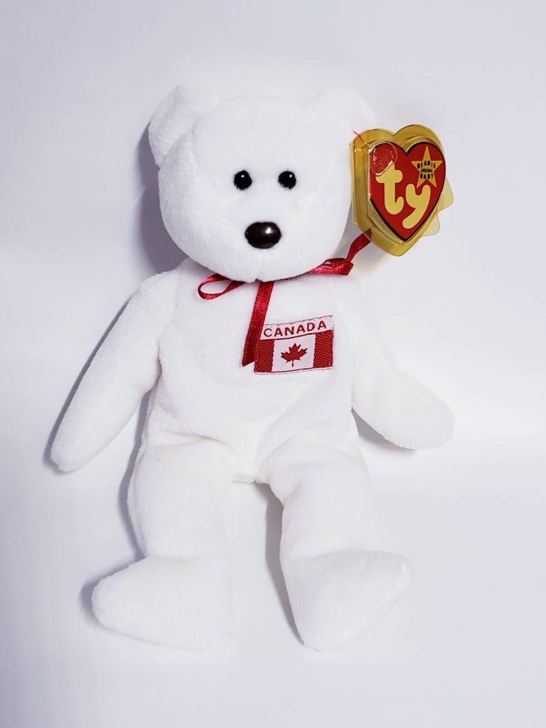 CANADA - Ty Toys Beanie Babies Collection "maple" the White Bear With ...