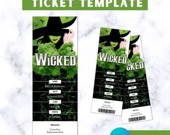 Wicked Musical Surprise Reveal Tickets Editable Tickets - Etsy