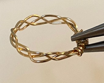 Maroon Braided Ring Wire Wrapped Ring Silver Ring Band - Etsy