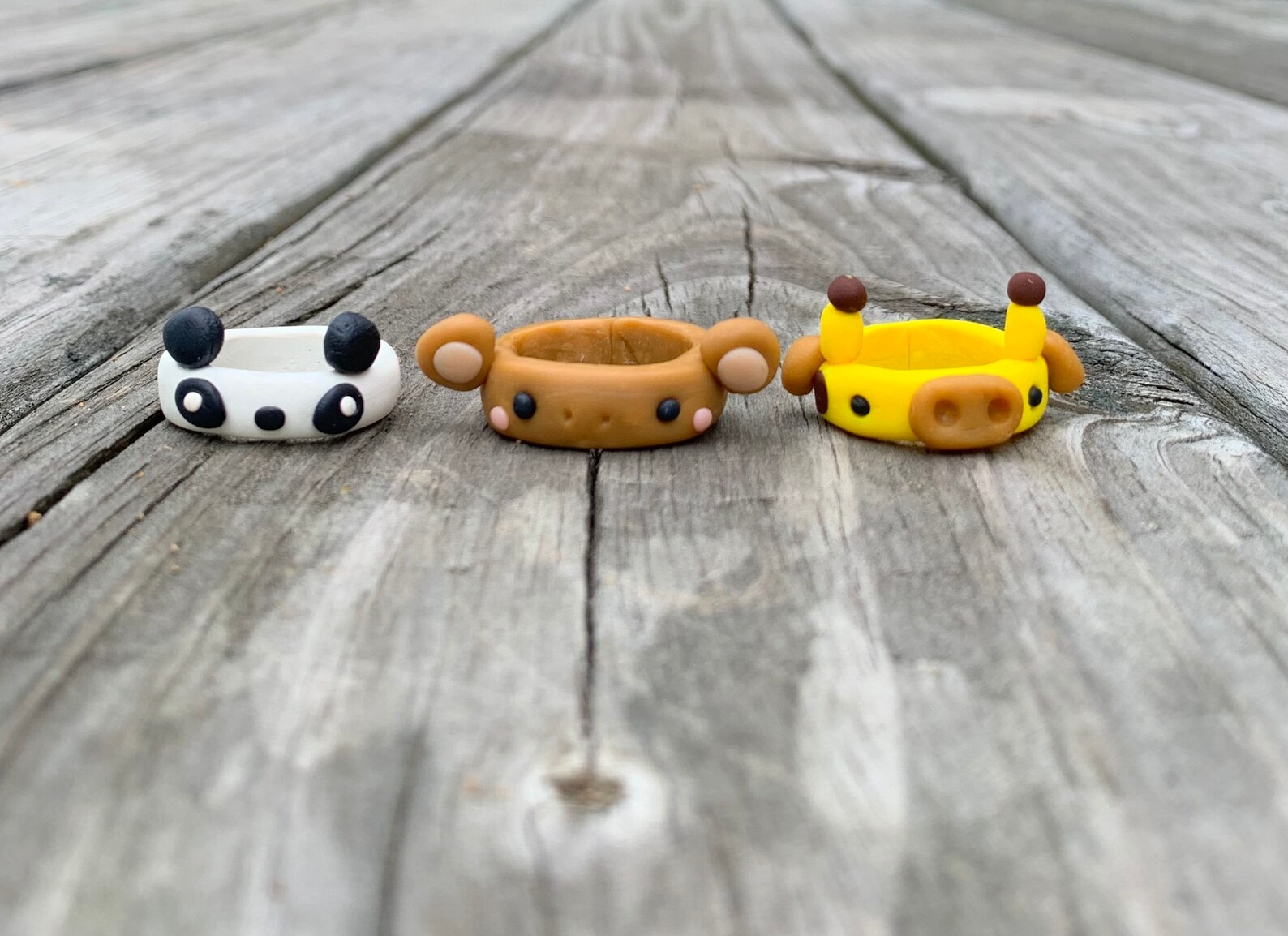 Clay Rings Wild Animals Monkey Panda Giraffe | Etsy