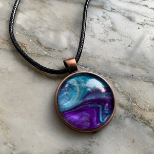 Unique Abstract Hand Painted Pendant - Etsy