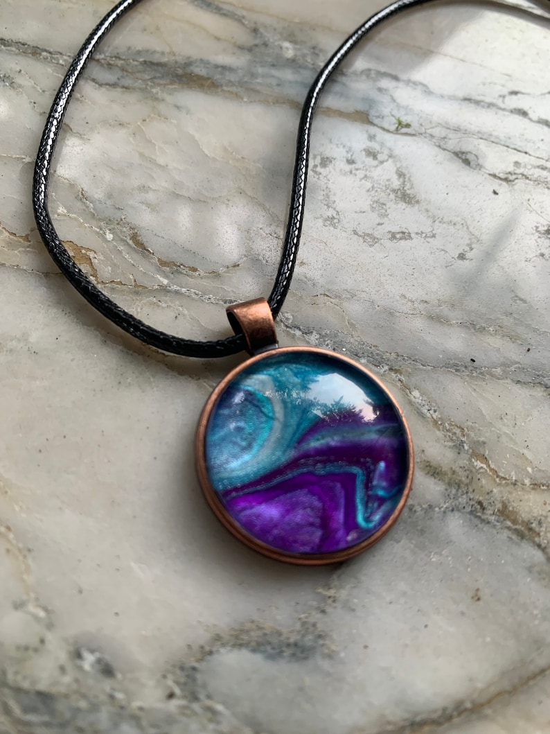 Unique Abstract Hand Painted Pendant - Etsy