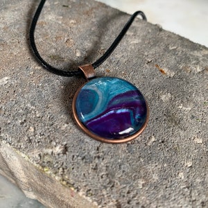 Unique Abstract Hand Painted Pendant - Etsy