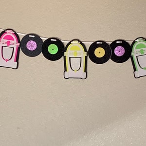 Jukebox and Record Banner - Etsy