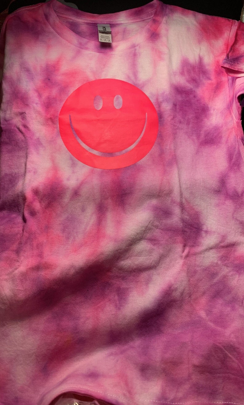 Smiley Face Tie Dye Tees - Etsy