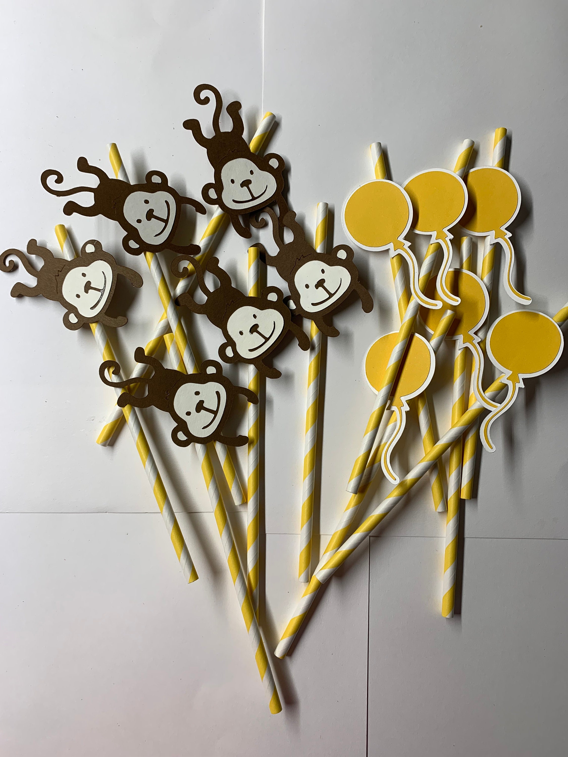 Monkey Party Straws - Etsy