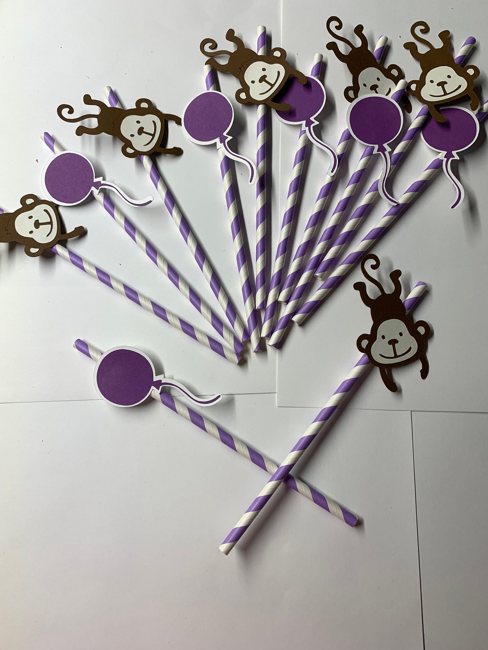 Monkey Party Straws - Etsy