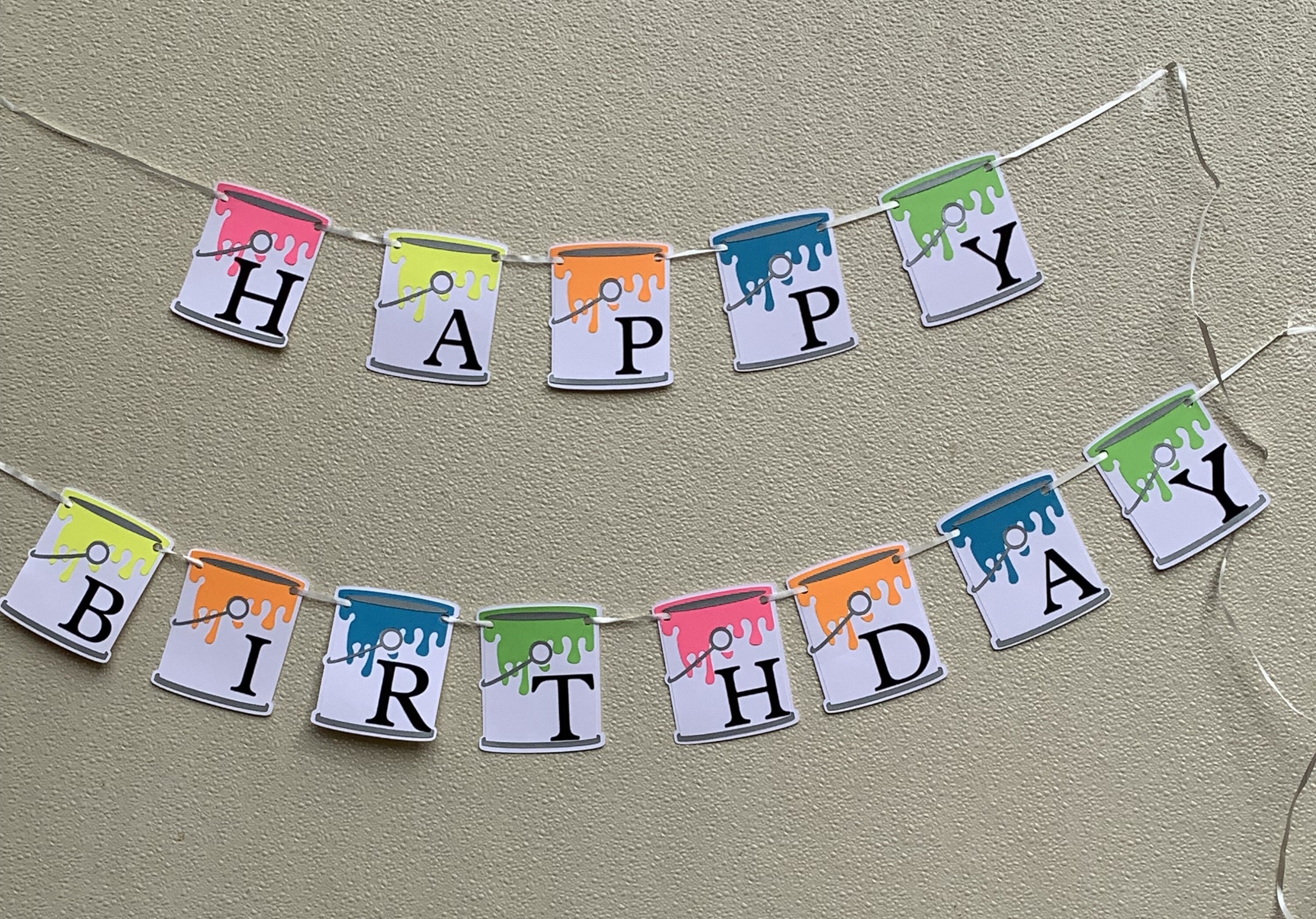 Paint Splatter Birthday Banner - Etsy