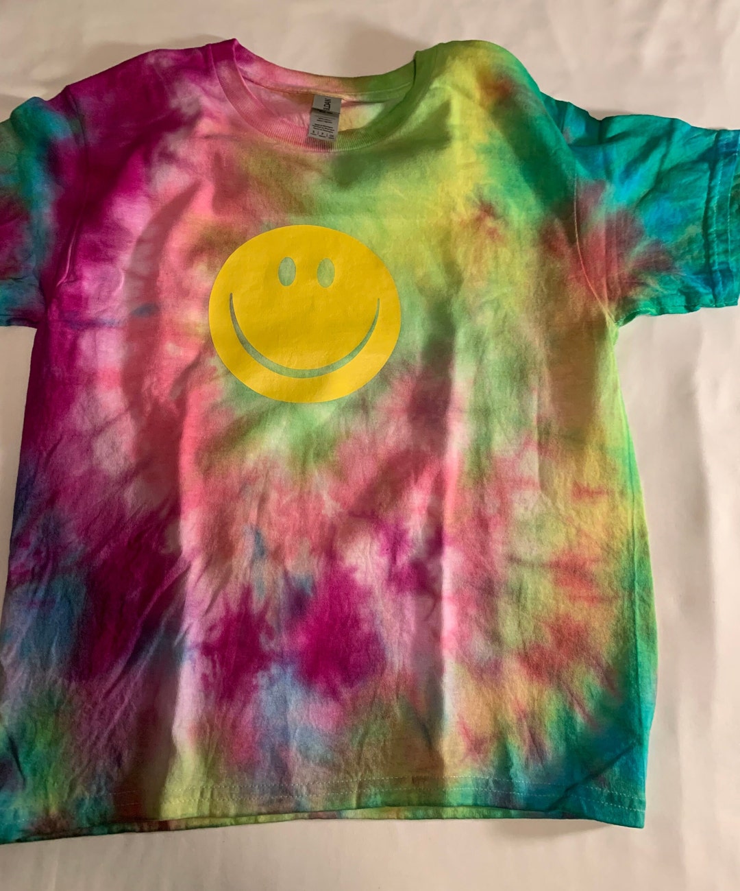 Smiley Face Tie Dye Tees - Etsy