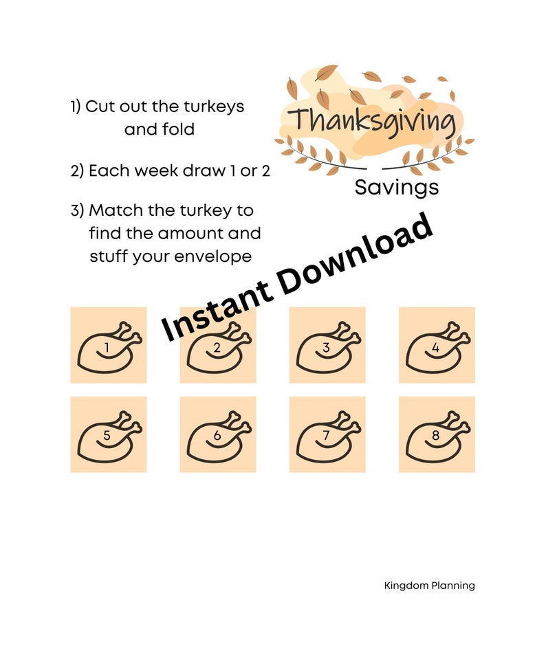 Thanksgiving Savings Challenge, Budget, Tracker, Weekly, Low Income ...