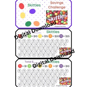 Skittles Savings Challenge, Budget, Tracker, Weekly, Low Income ...