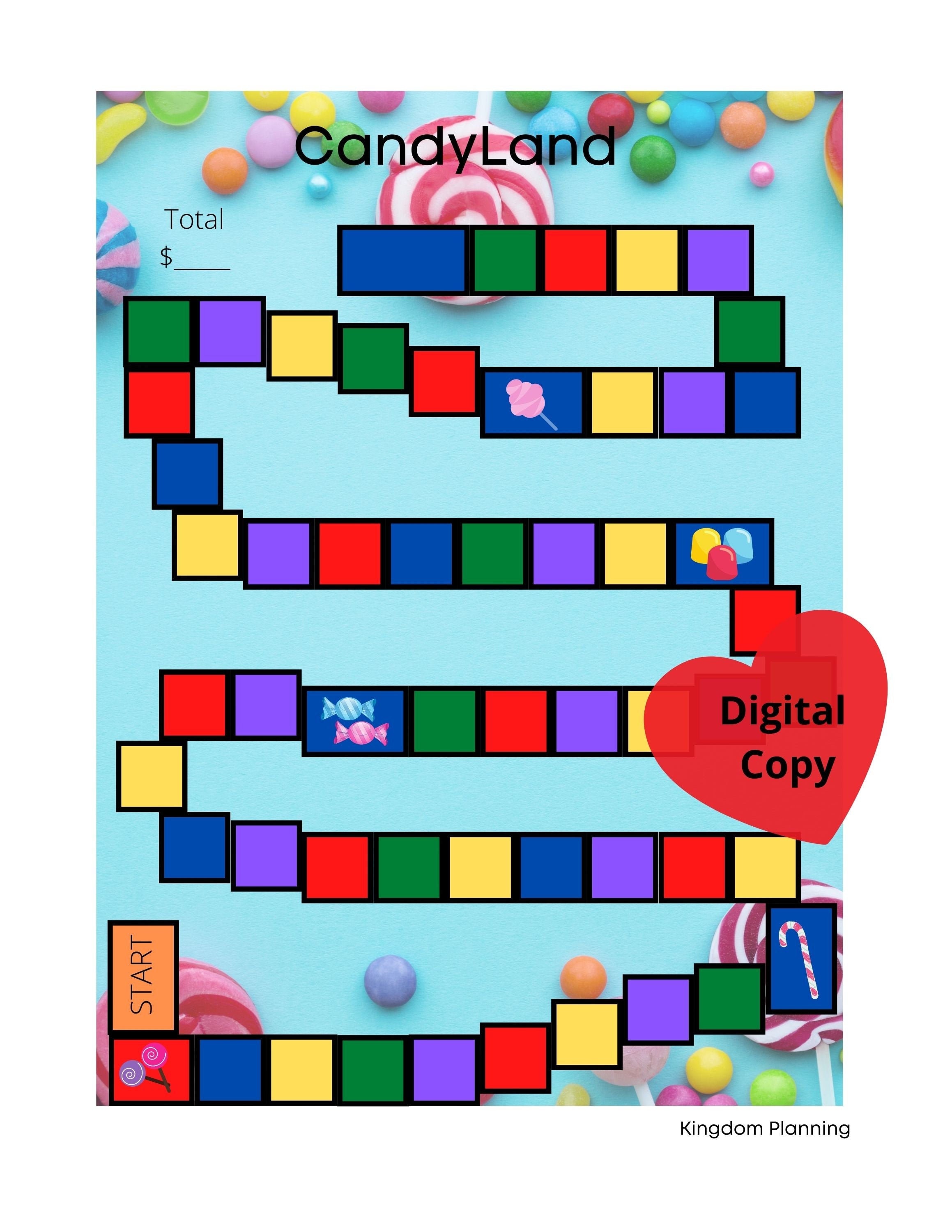 Candyland Board Game Template