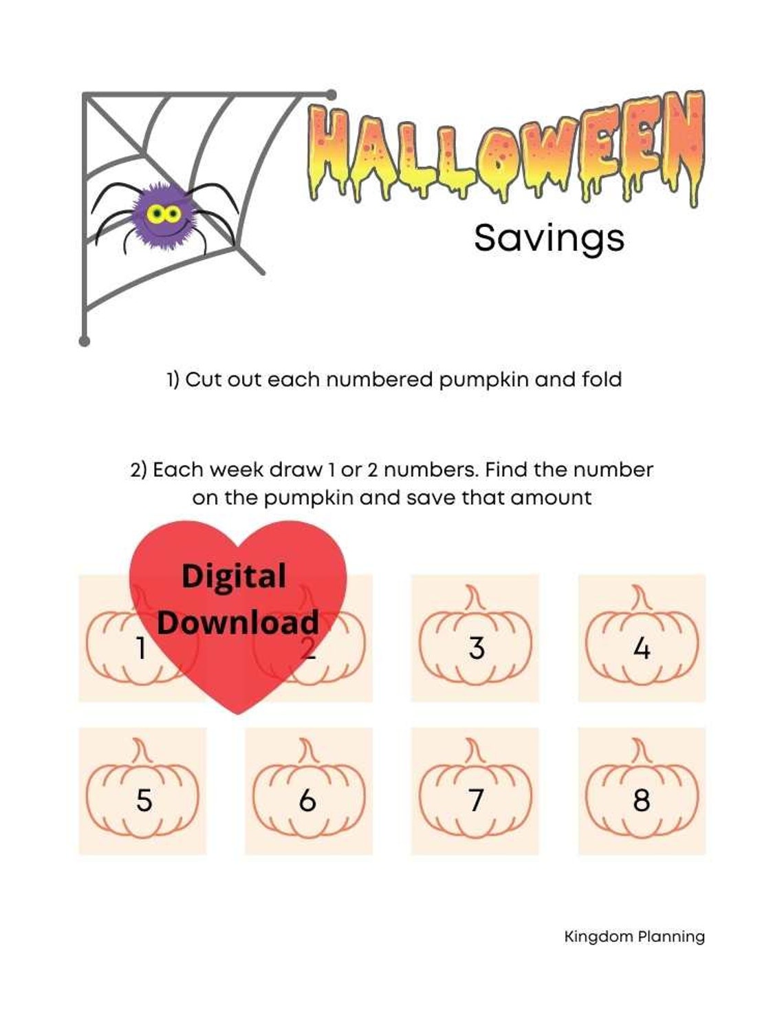 Halloween Savings Challenge Budget Tracker Weekly Low - Etsy