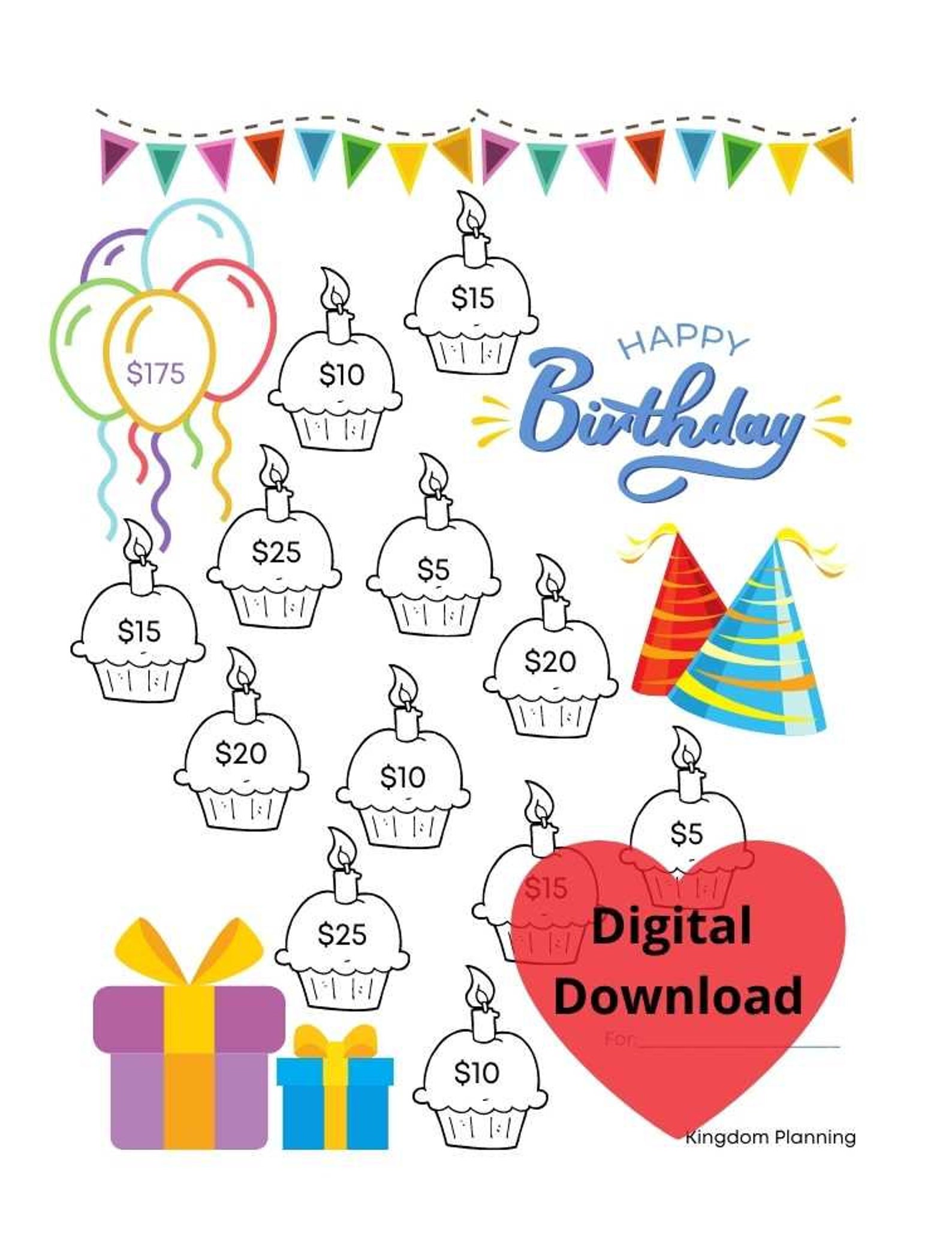 Birthday Savings Challenge, Budget, Tracker, Weekly, Low Income ...