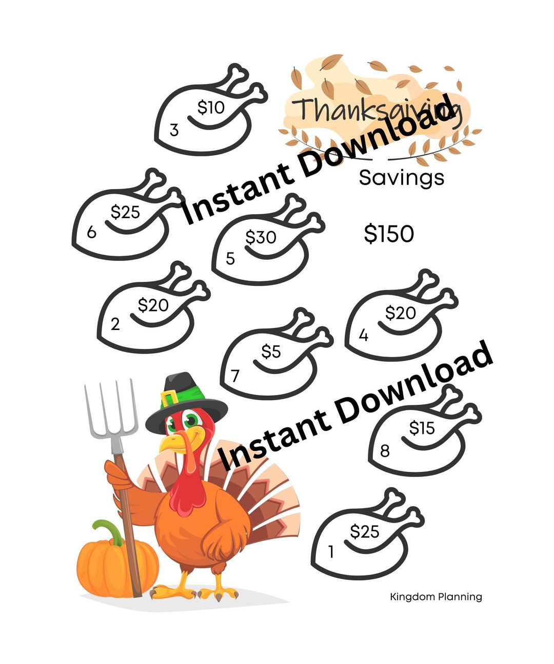 Thanksgiving Savings Challenge, Budget, Tracker, Weekly, Low Income ...