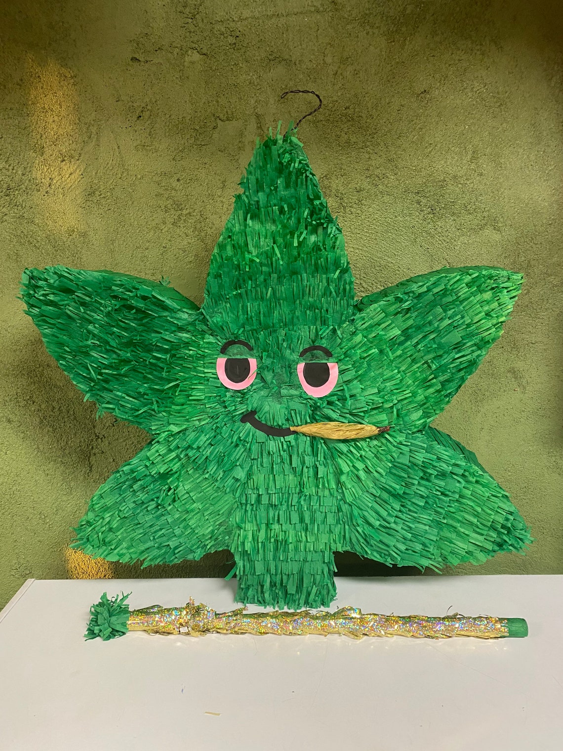Marijuana weed piñata matching piñata stick | Etsy