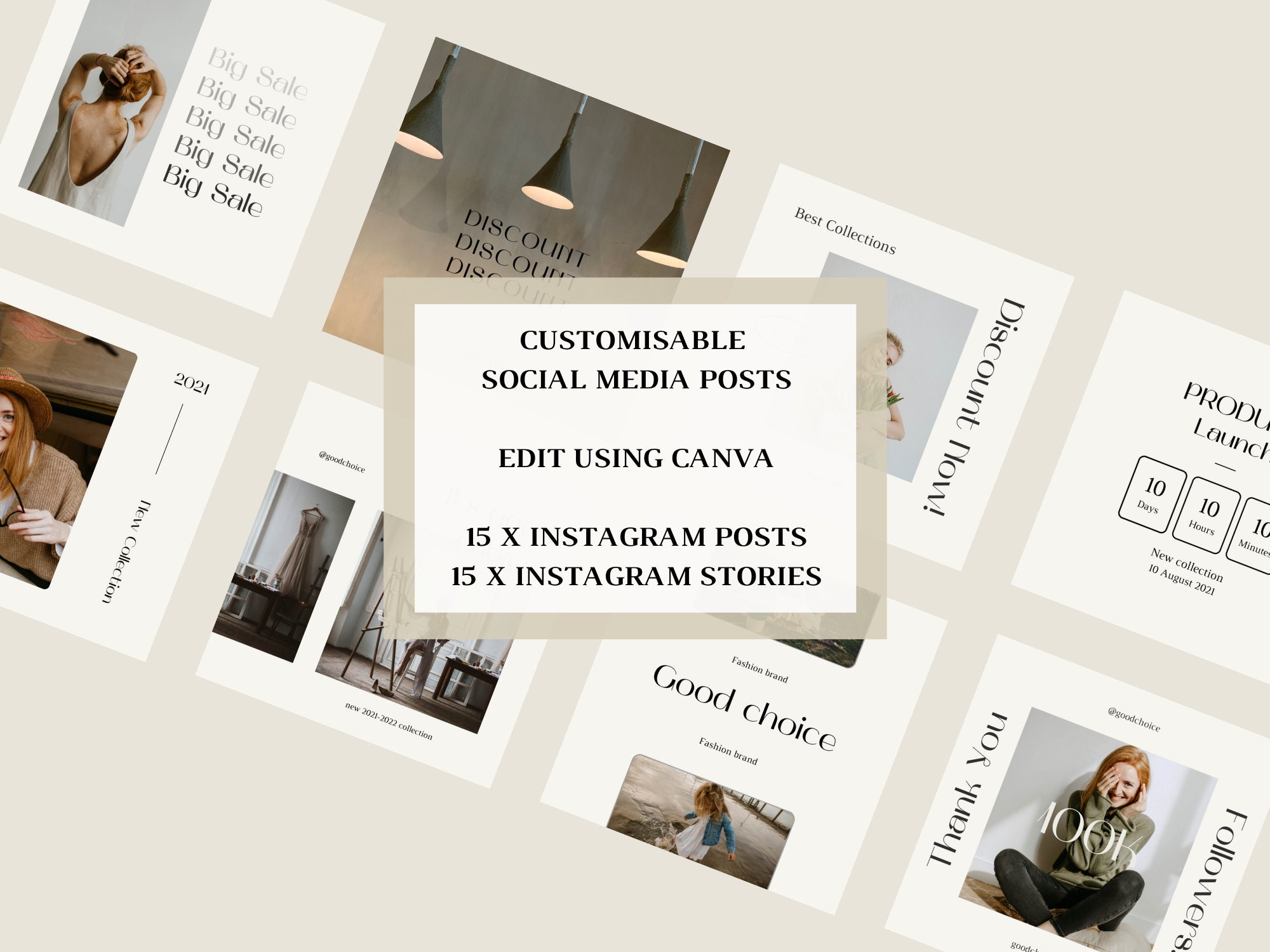 40 INSTAGRAM TEMPLATES Minimal Instagram Templates Engagement Booster ...