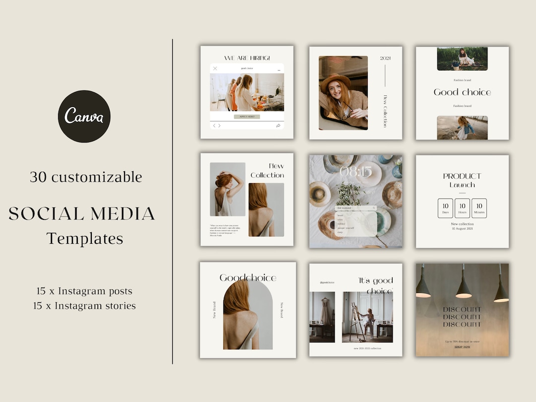 40 INSTAGRAM TEMPLATES | Minimal Instagram Templates | Engagement ...