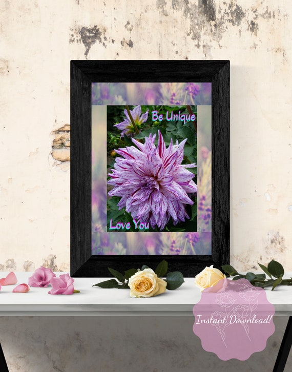 Digital Purple Flower Print Out Poster Hanging Wall Art - Etsy