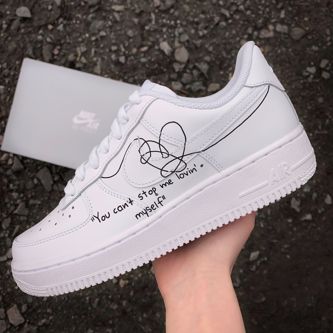 Nike Air Force 1 bts Custom Sneaker Lineart K-pop Handpainted Shoes ...