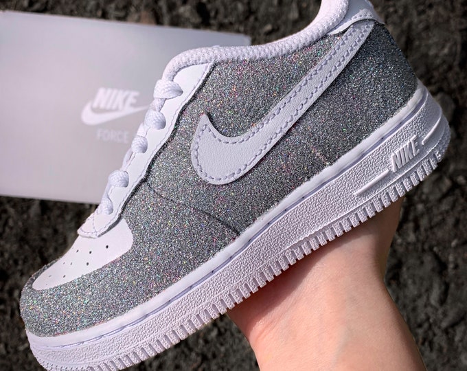 Nike Air Force 1 "holographic Silver" - Custom Sneaker With Silver ...