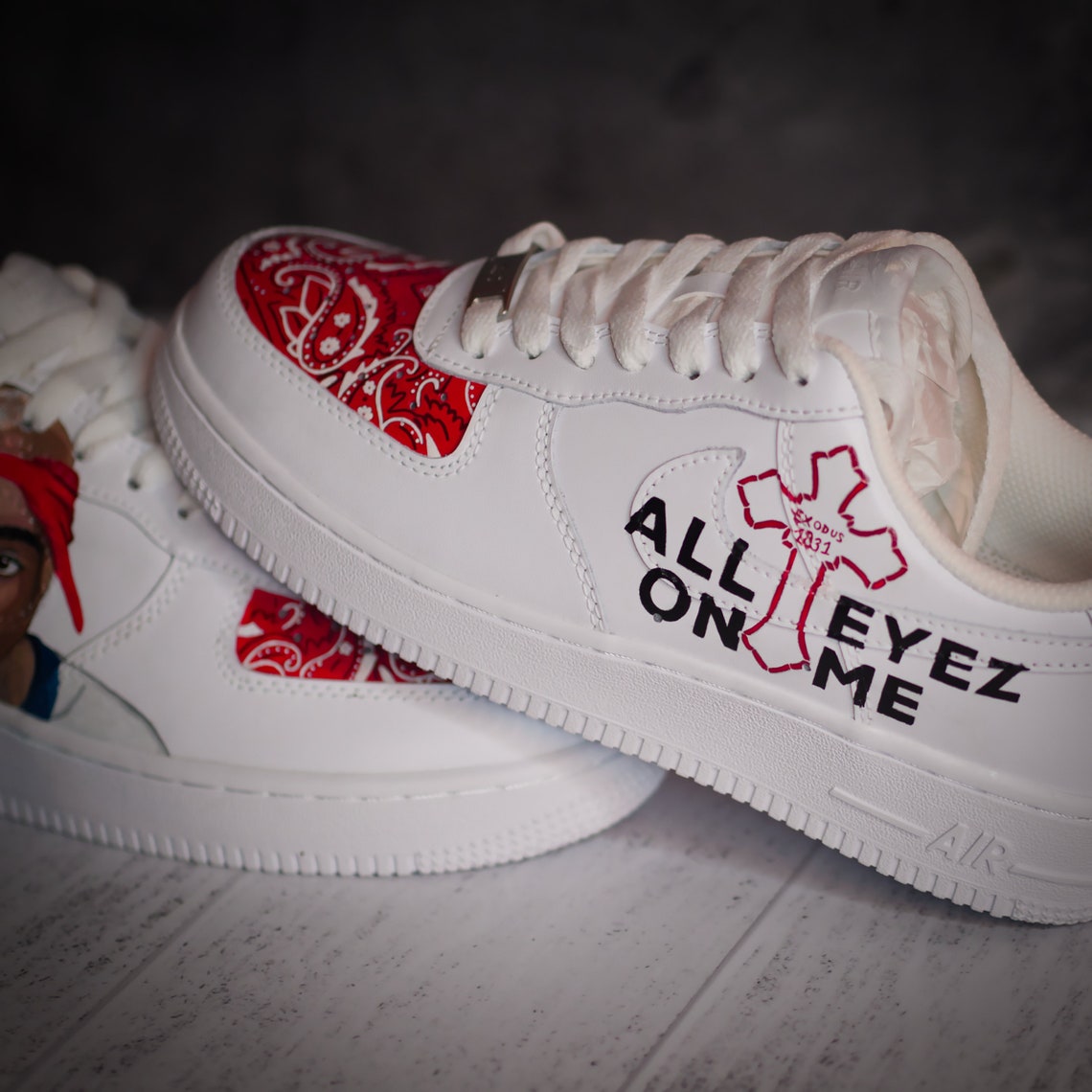 Nike Air Force 1 tupac Custom 2pac Sneaker - Etsy