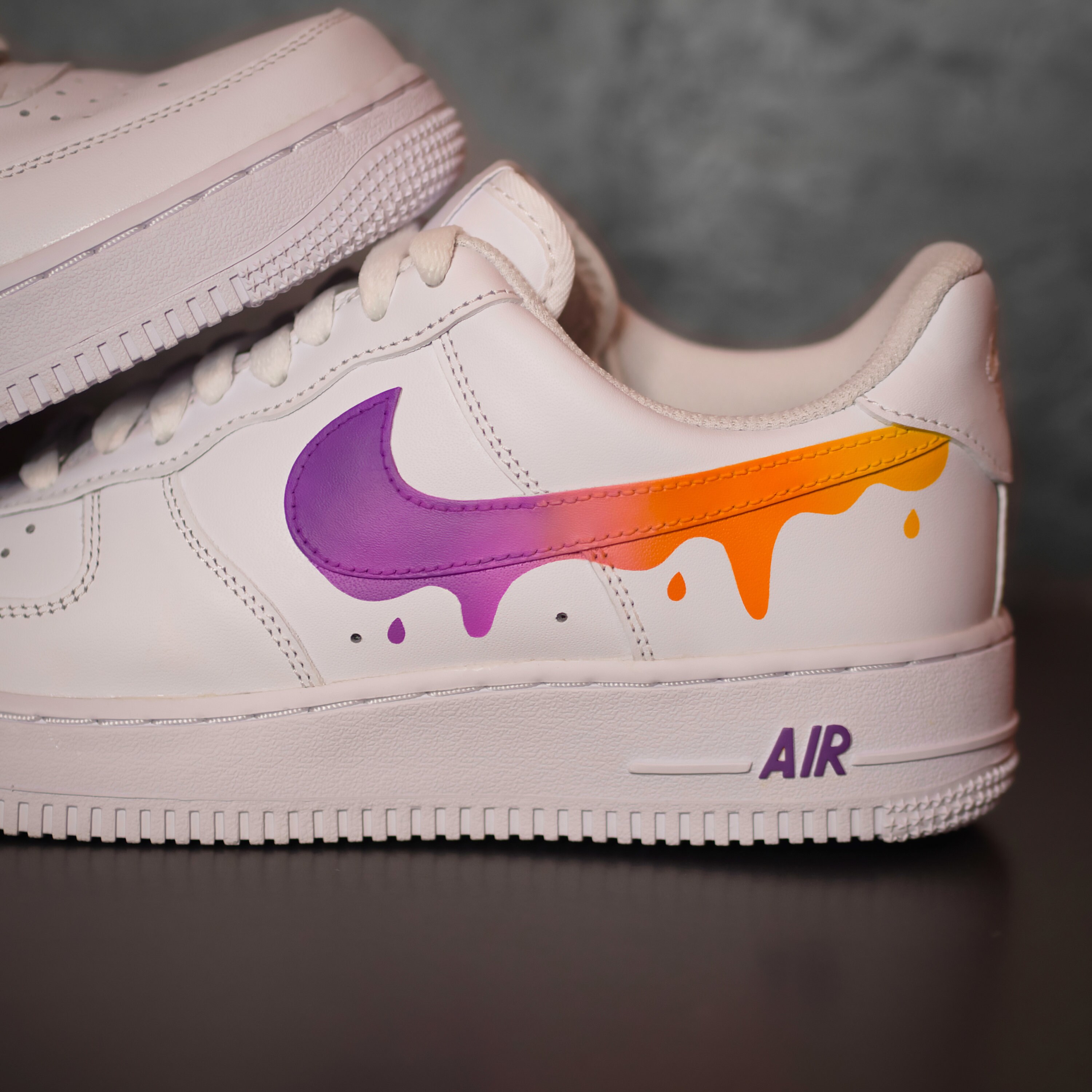 Nike Air Force 1 Color Gradient With Drops - Purple-orange - Custom ...