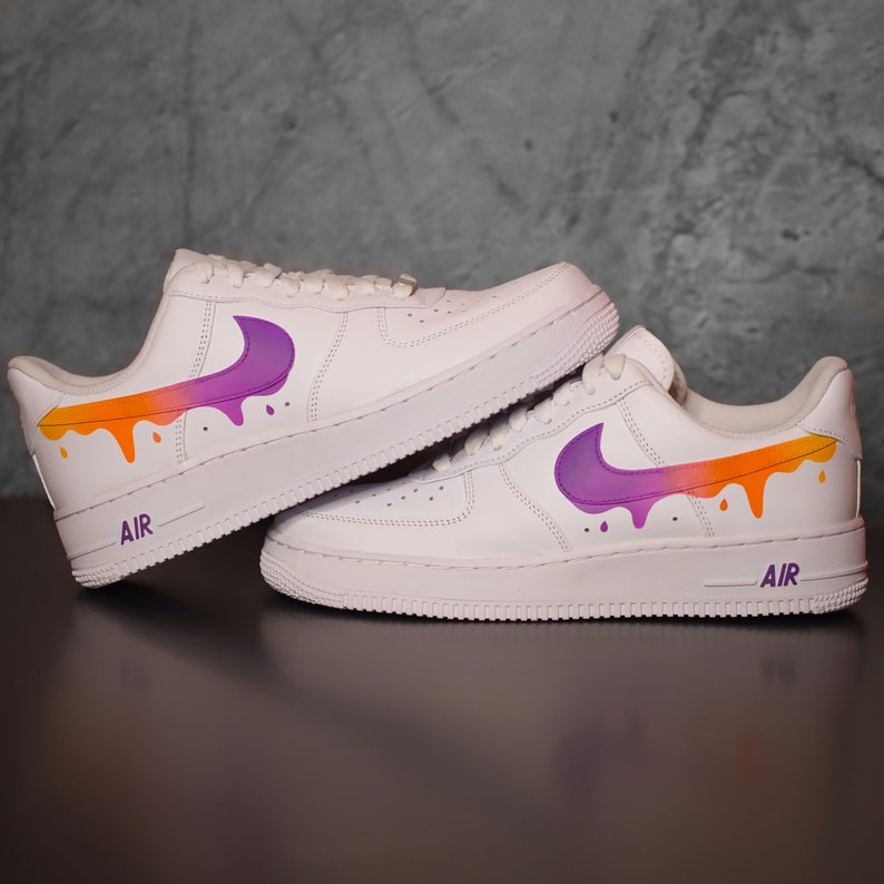 Nike Air Force 1 Color Gradient With Drops - Purple-orange - Custom ...