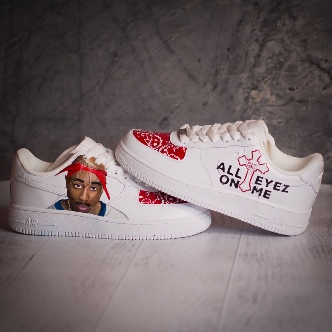Nike Air Force 1 tupac Custom 2pac Sneaker - Etsy
