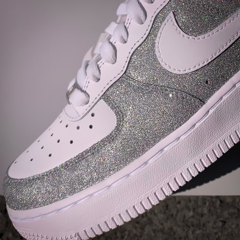 Custom Nike Air Force 1 "holographic Silver" - Sneaker With Silver ...