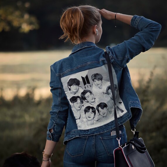 Hand-painted BTS Denim Jacket BTS Jacket K-pop Jeans - Etsy