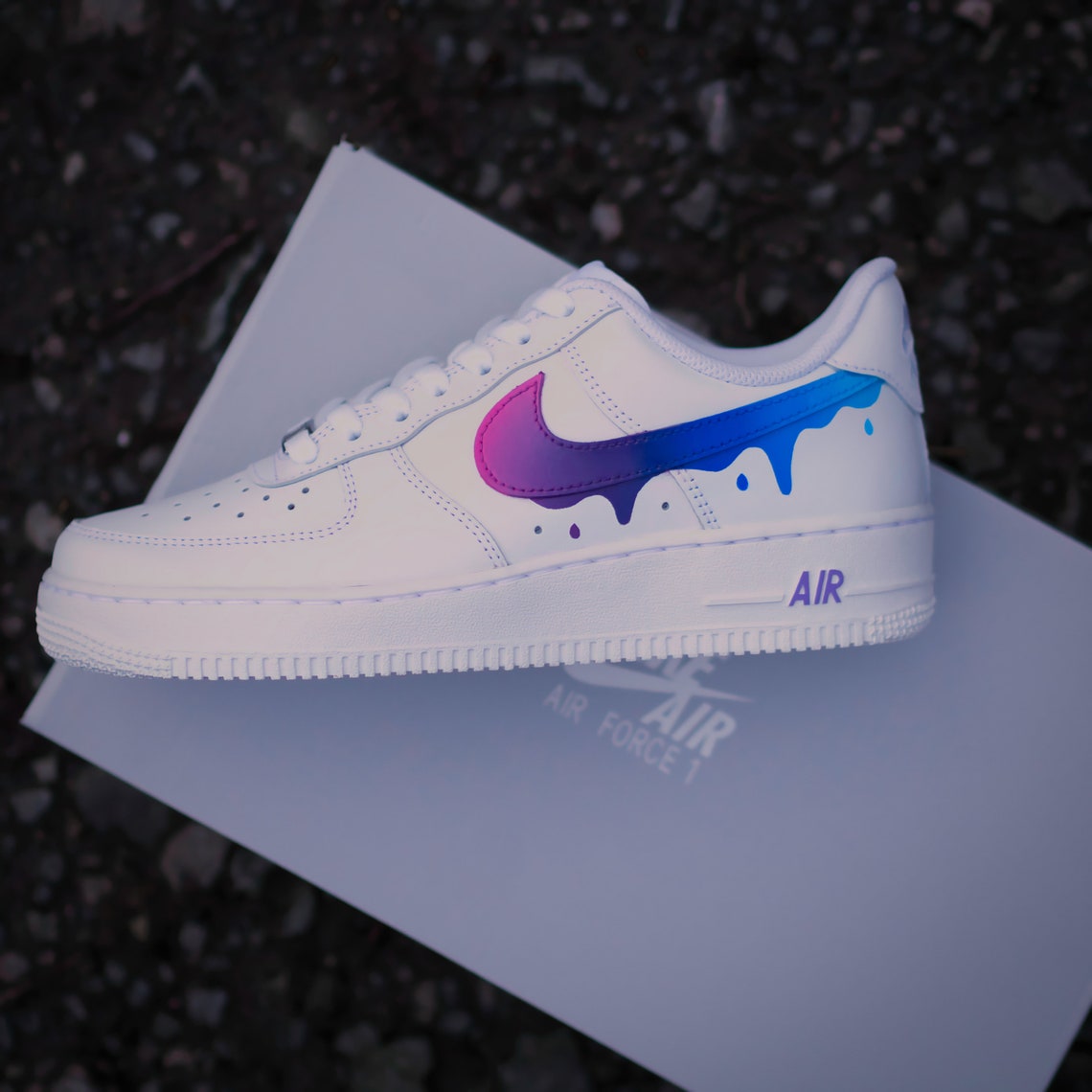 Nike Air Force 1 Color Gradient With Drops Custom Sneaker - Etsy