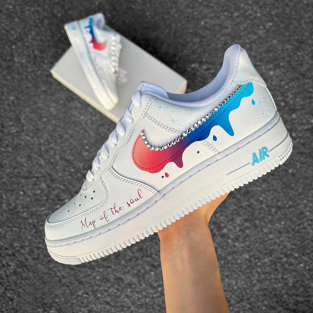 Nike Air Force 1 Color Gradient With Rhinestones - Custom Sneaker Color ...